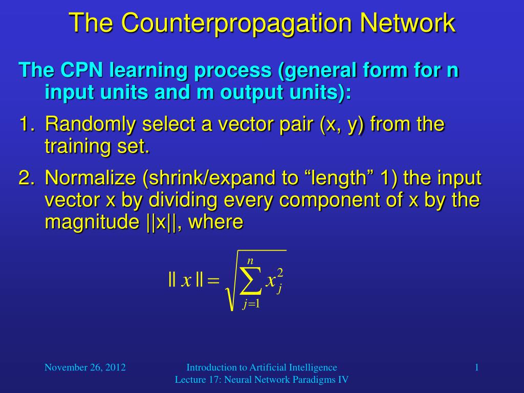 PPT - The Counterpropagation Network PowerPoint Presentation, free ...
