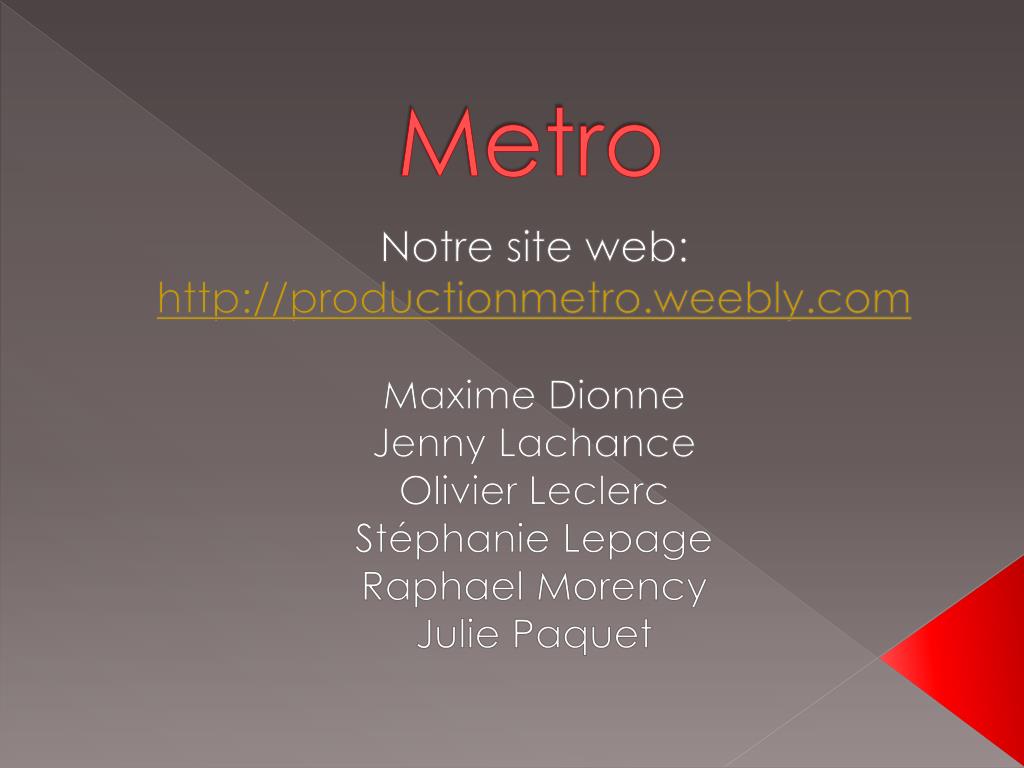PPT - Metro PowerPoint Presentation, free download - ID:2253242