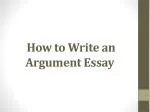 PPT - How to formulate an argument PowerPoint Presentation, free ...