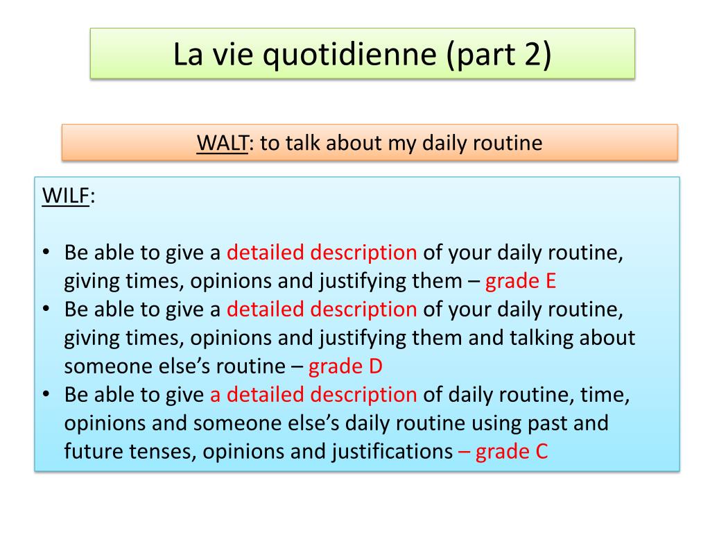 PPT - La vie quotidienne (part 2) PowerPoint Presentation, free ...