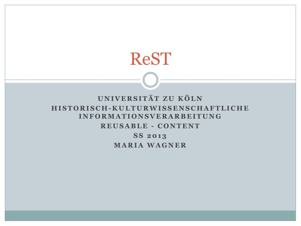 PPT - ReST PowerPoint Presentation, free download - ID:2261348