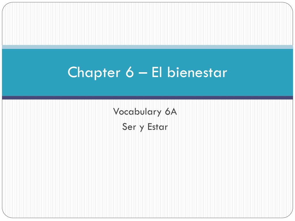 PPT - Chapter 6 – El bienestar PowerPoint Presentation, free download ...