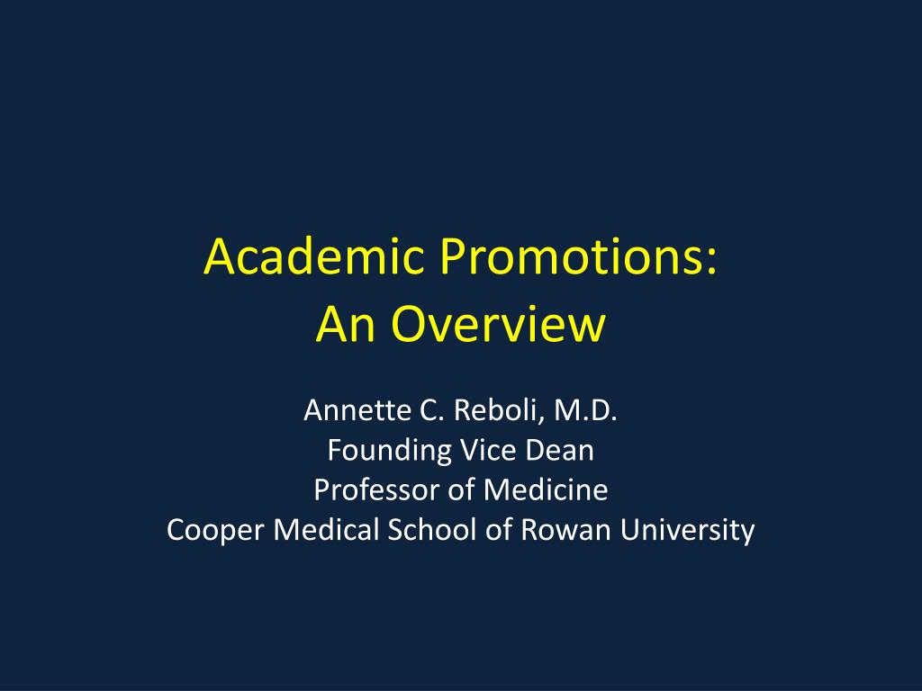 PPT - Academic Promotions: An Overview PowerPoint Presentation, free ...