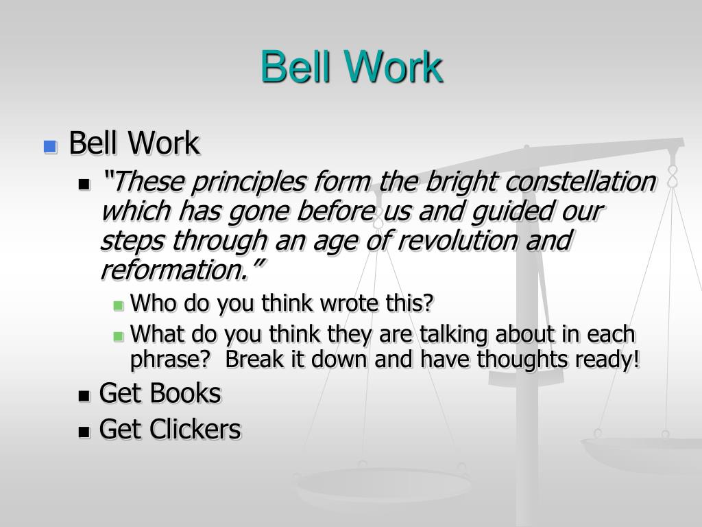 PPT - Bell Work PowerPoint Presentation, free download - ID:2265484