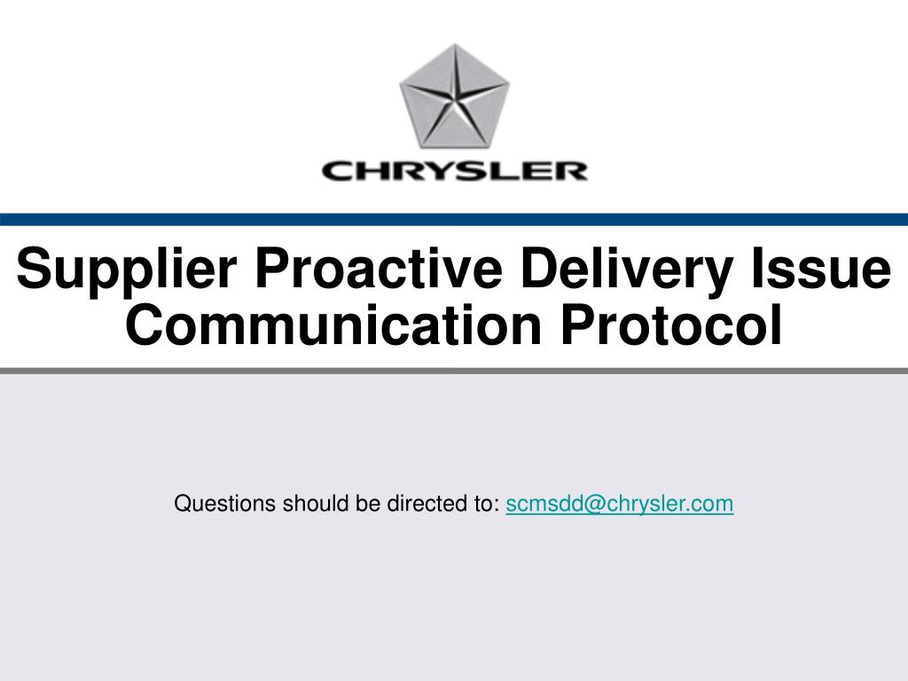 PPT - Supplier Proactive Delivery Issue Communication Protocol ...