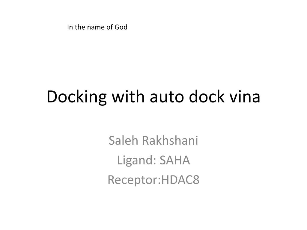 PPT - Docking with auto dock vina PowerPoint Presentation, free ...