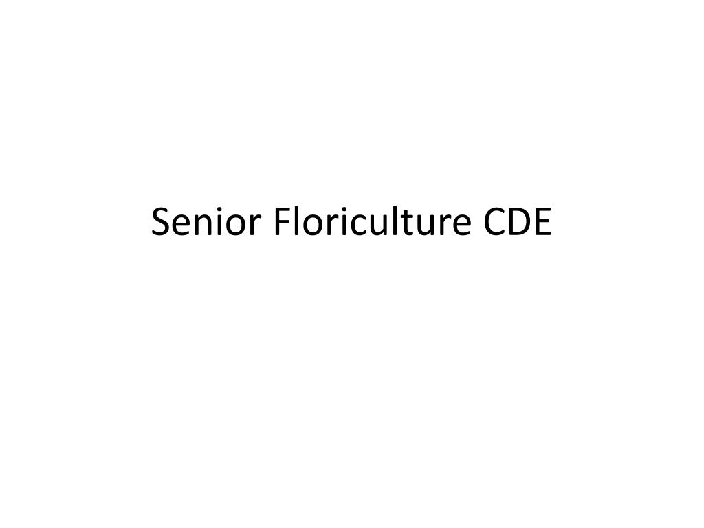 PPT - Senior Floriculture CDE PowerPoint Presentation, free download ...