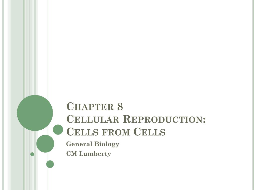 PPT - Chapter 8 Cellular Reproduction: Cells from Cells PowerPoint ...