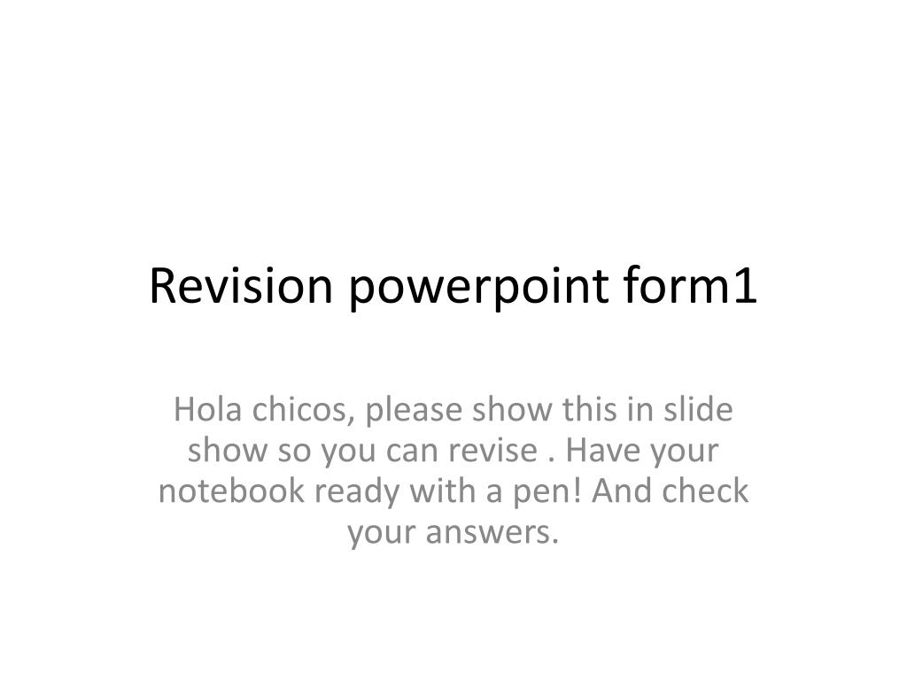 PPT - Revision powerpoint form1 PowerPoint Presentation, free download ...