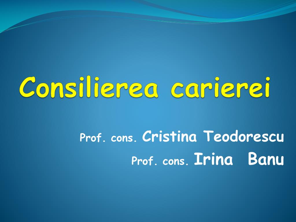 PPT - Consilierea carierei PowerPoint Presentation, free download - ID ...