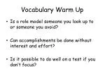 PPT - Vocabulary Warm-up PowerPoint Presentation, free download - ID ...