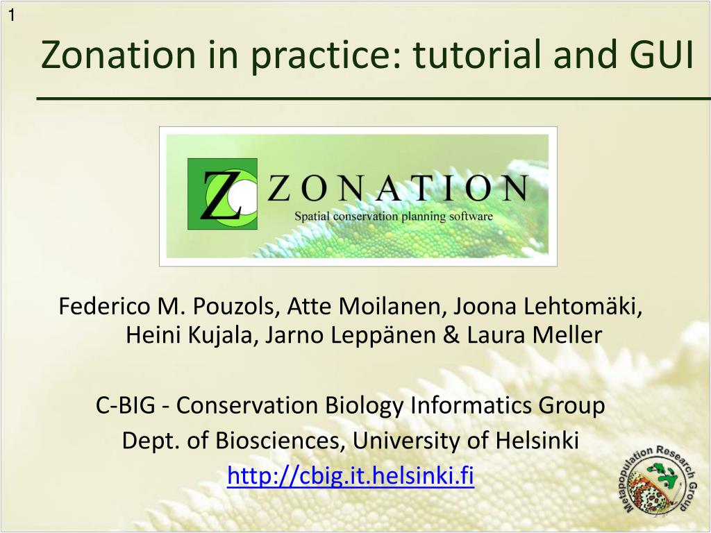 PPT - Zonation in practice: tutorial and GUI PowerPoint Presentation ...