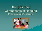 PPT - Five Components of Reading PowerPoint Presentation, free download ...