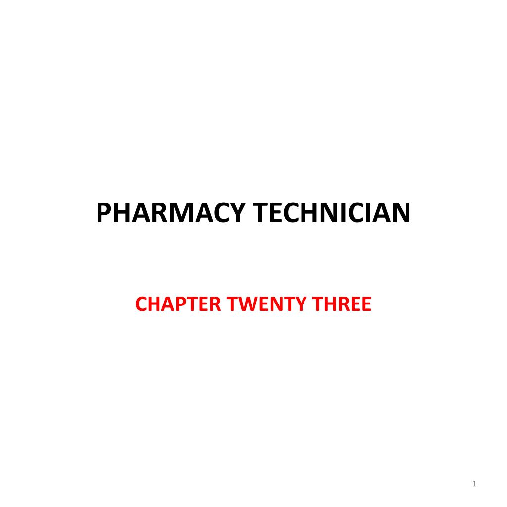 PPT - PHARMACY TECHNICIAN PowerPoint Presentation, free download - ID ...