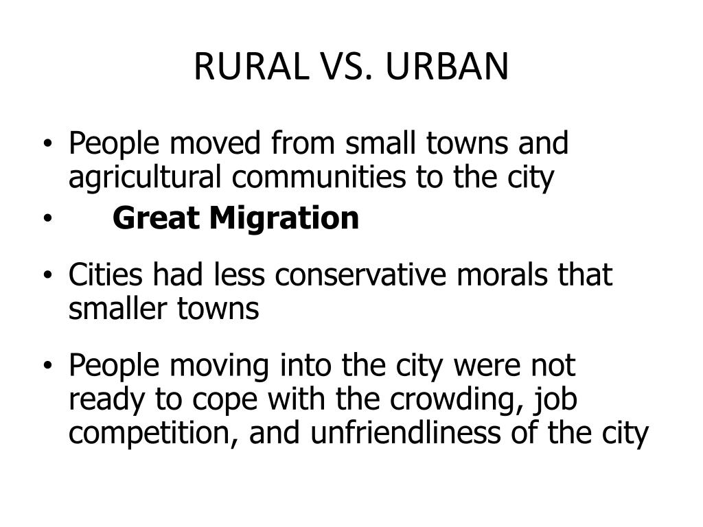 PPT - RURAL VS. URBAN PowerPoint Presentation, free download - ID:2313857