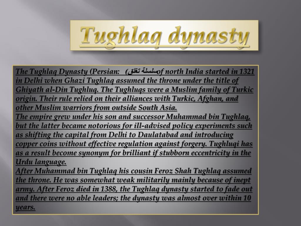 PPT - Tughlaq dynasty PowerPoint Presentation, free download - ID:2315444