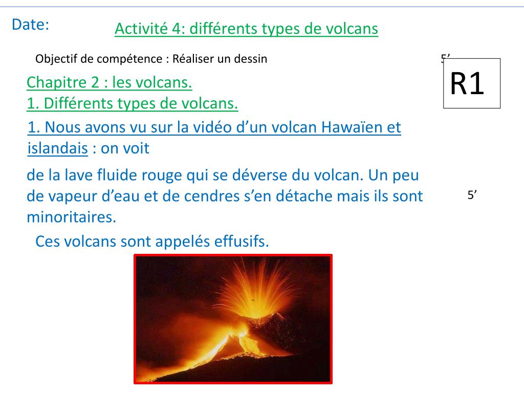 PPT - Chapitre 2 : les volcans. 1. Différents types de volcans ...