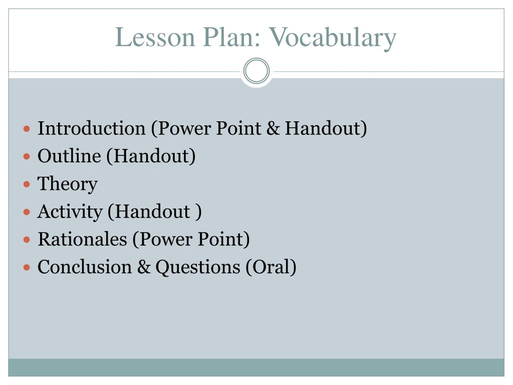 PPT - Lesson Plan: Vocabulary PowerPoint Presentation, free download ...