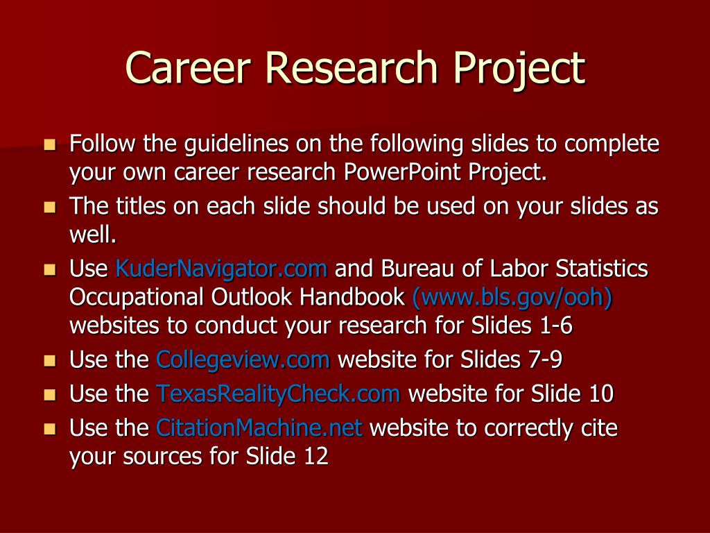 PPT - Career Research Project PowerPoint Presentation, free download ...