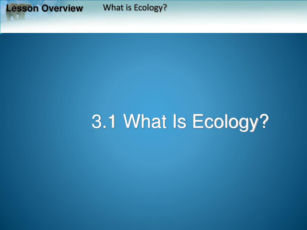 PPT - 3.1 What Is Ecology? PowerPoint Presentation, free download - ID ...