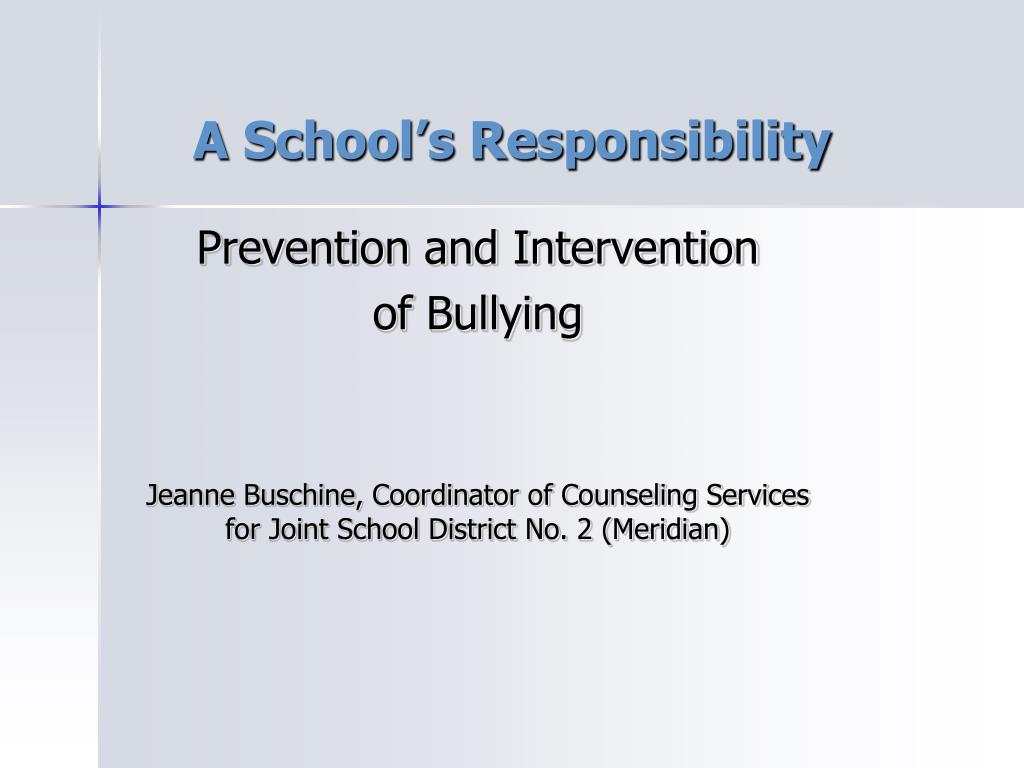 PPT - Prevention and Intervention of Bullying PowerPoint Presentation ...
