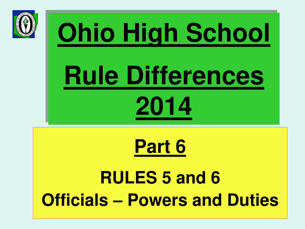 PPT - Understanding Ohio High School Officiating Rules: Powers and ...