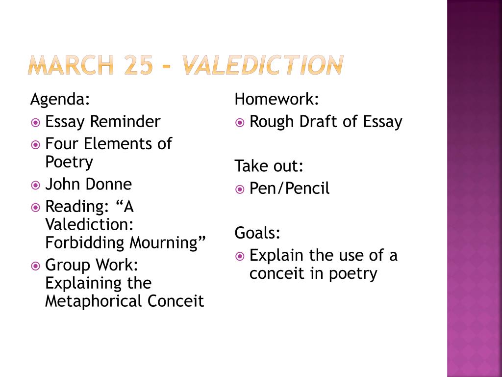 PPT - March 25 - Valediction PowerPoint Presentation, free download ...