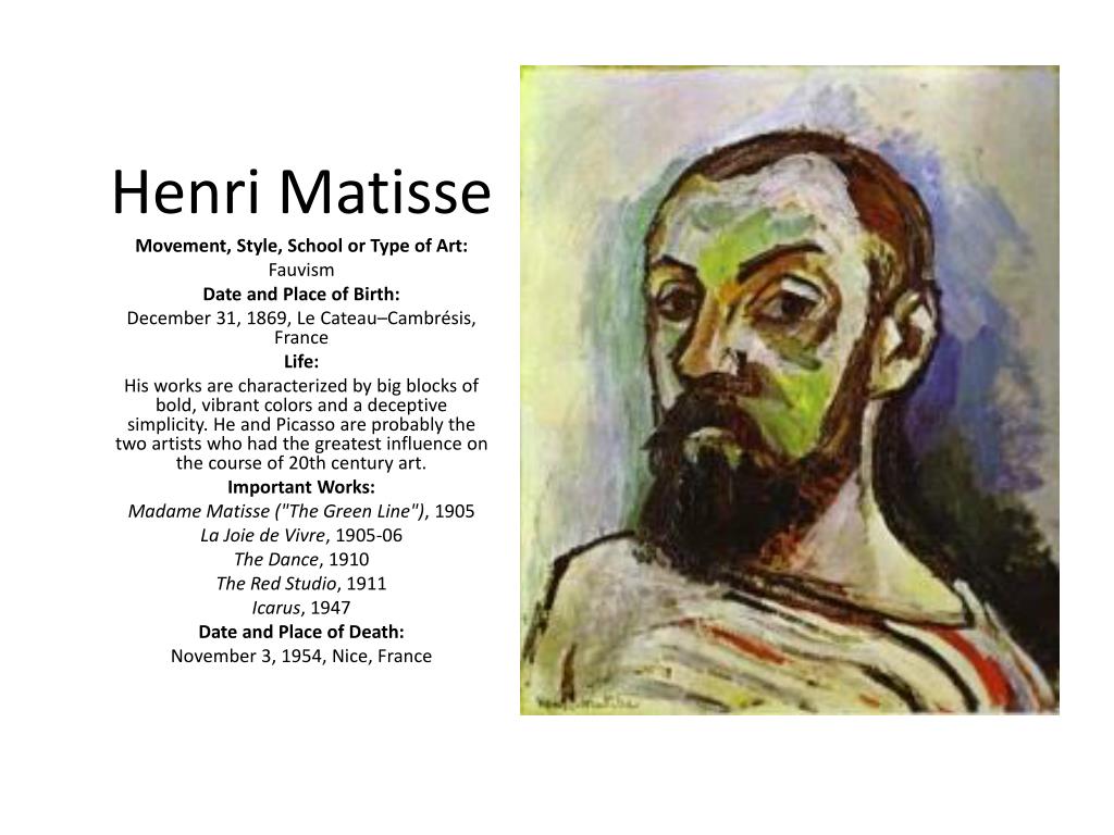 PPT - Henri Matisse PowerPoint Presentation, free download - ID:2330518