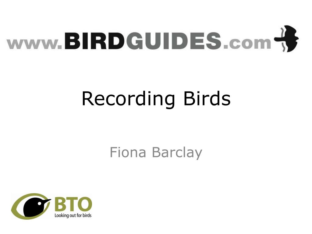 PPT - Recording Birds PowerPoint Presentation, free download - ID:2336037