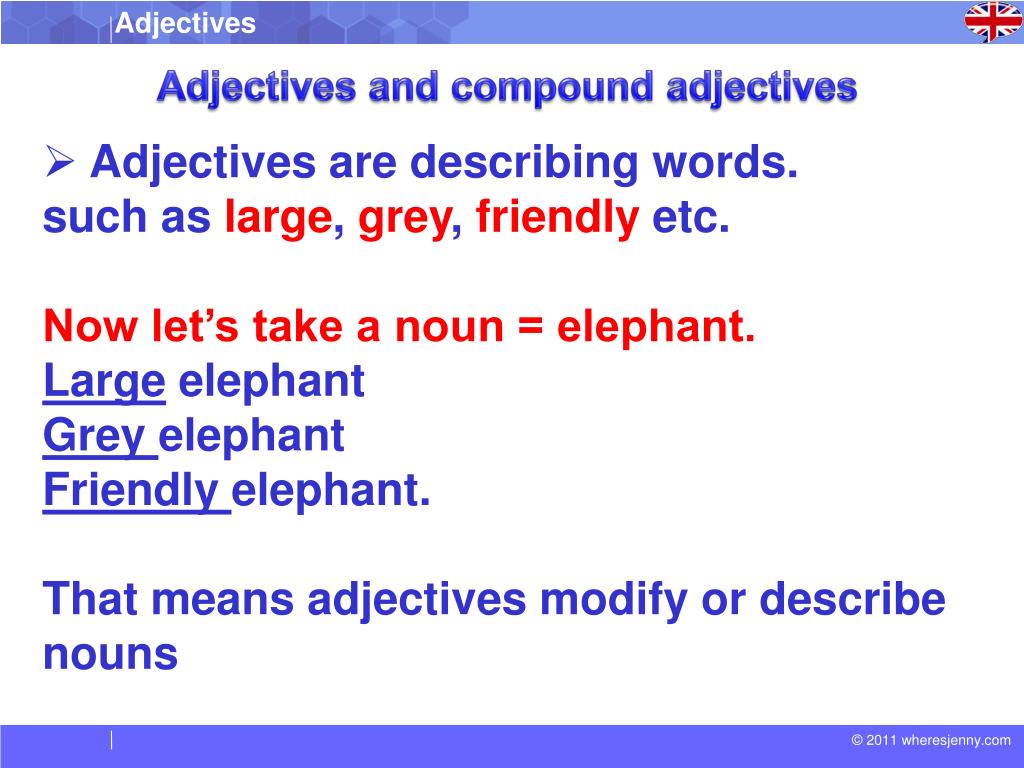 PPT - Adjectives and compound adjectives PowerPoint Presentation, free ...