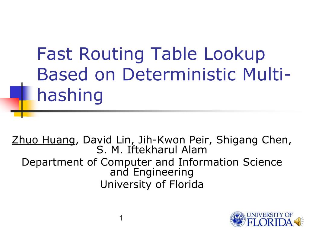 Ppt Fast Routing Table Lookup Based On Deterministic Multi Hashing
