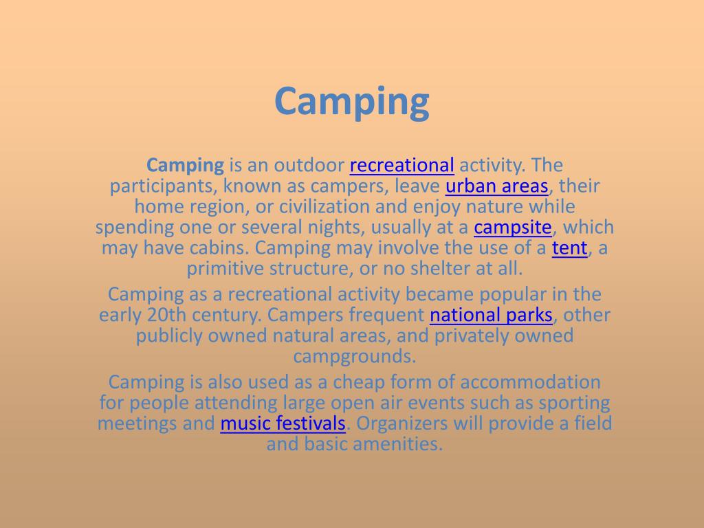 PPT - Camping PowerPoint Presentation, free download - ID:2342105
