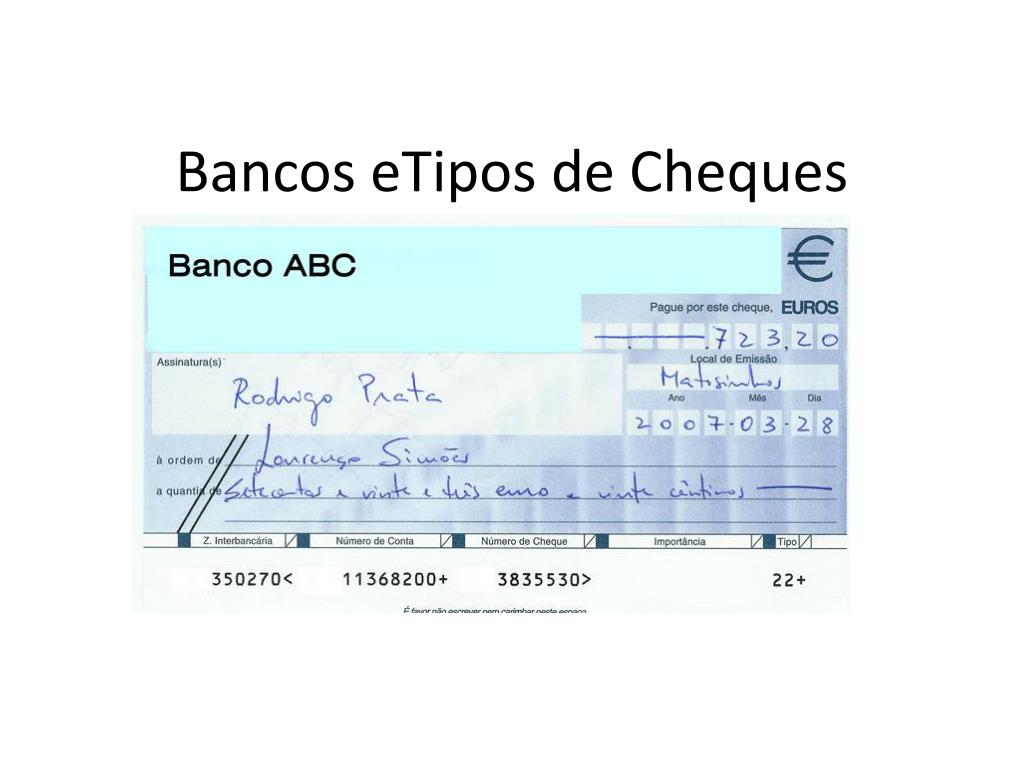 PPT - Bancos eTipos de Cheques PowerPoint Presentation, free download ...