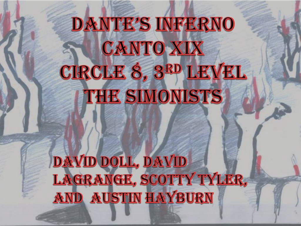 PPT - Dante’s Inferno Canto XIX Circle 8, 3 rd level The Simonists ...