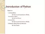 PPT - Python Introduction PowerPoint Presentation, free download - ID ...