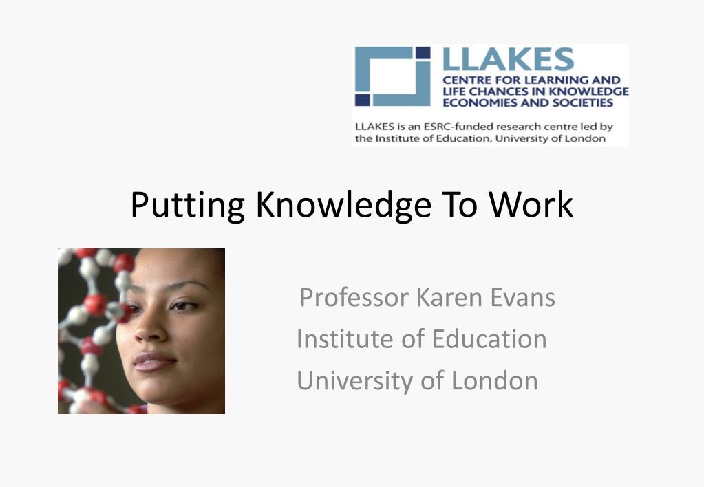 PPT - Putting Knowledge To Work PowerPoint Presentation, free download ...