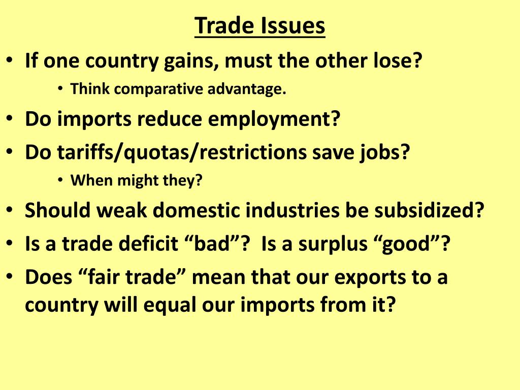PPT - Trade Issues PowerPoint Presentation, free download - ID:2349126