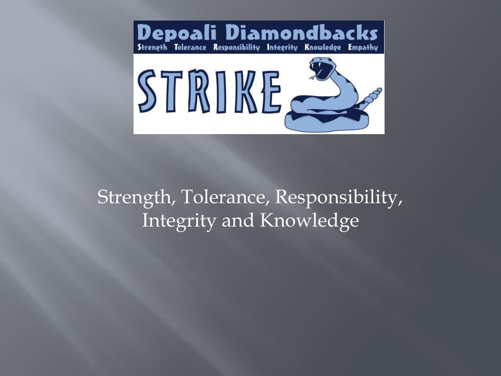 PPT - Strength, Tolerance, Responsibility, Integrity and Knowledge ...