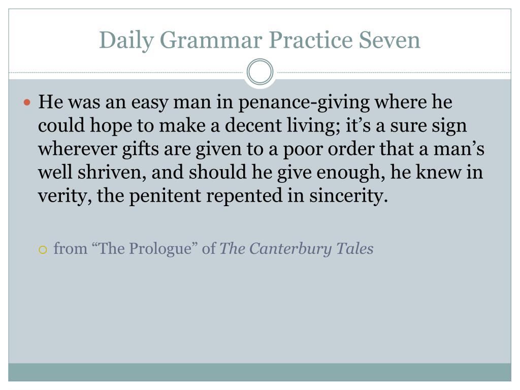 PPT - Daily Grammar Practice Seven PowerPoint Presentation, free ...