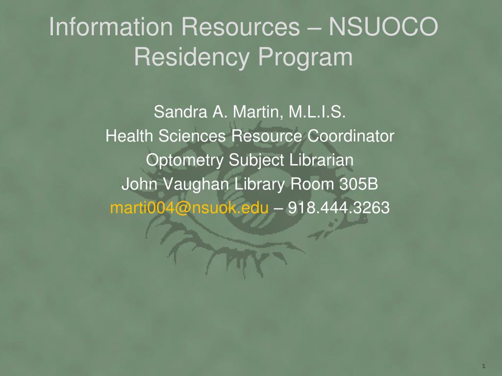 PPT - Information Resources – NSUOCO Residency Program PowerPoint ...
