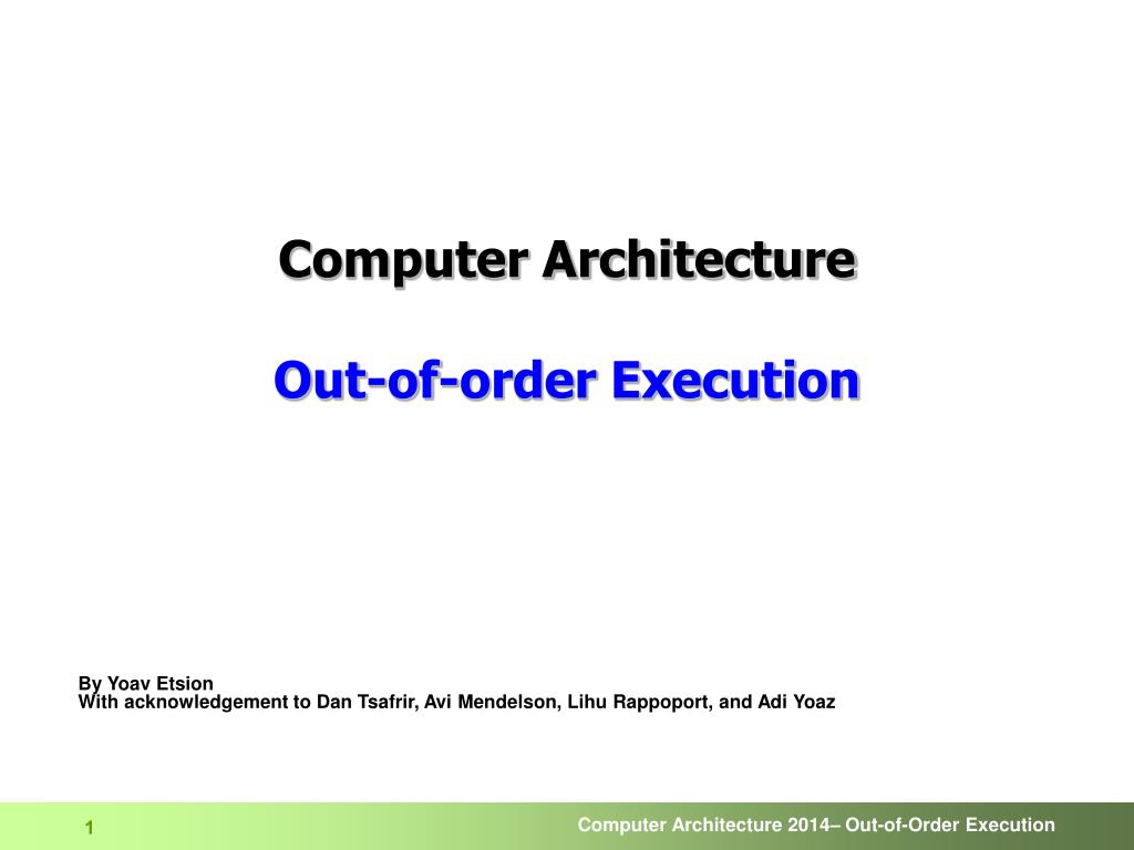 Ppt Computer Architecture Out Of Order Execution Powerpoint 6398
