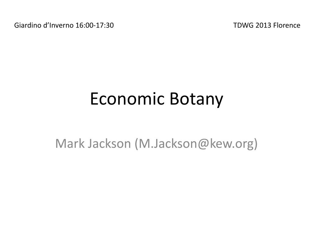PPT - Economic Botany PowerPoint Presentation, free download - ID:2362900