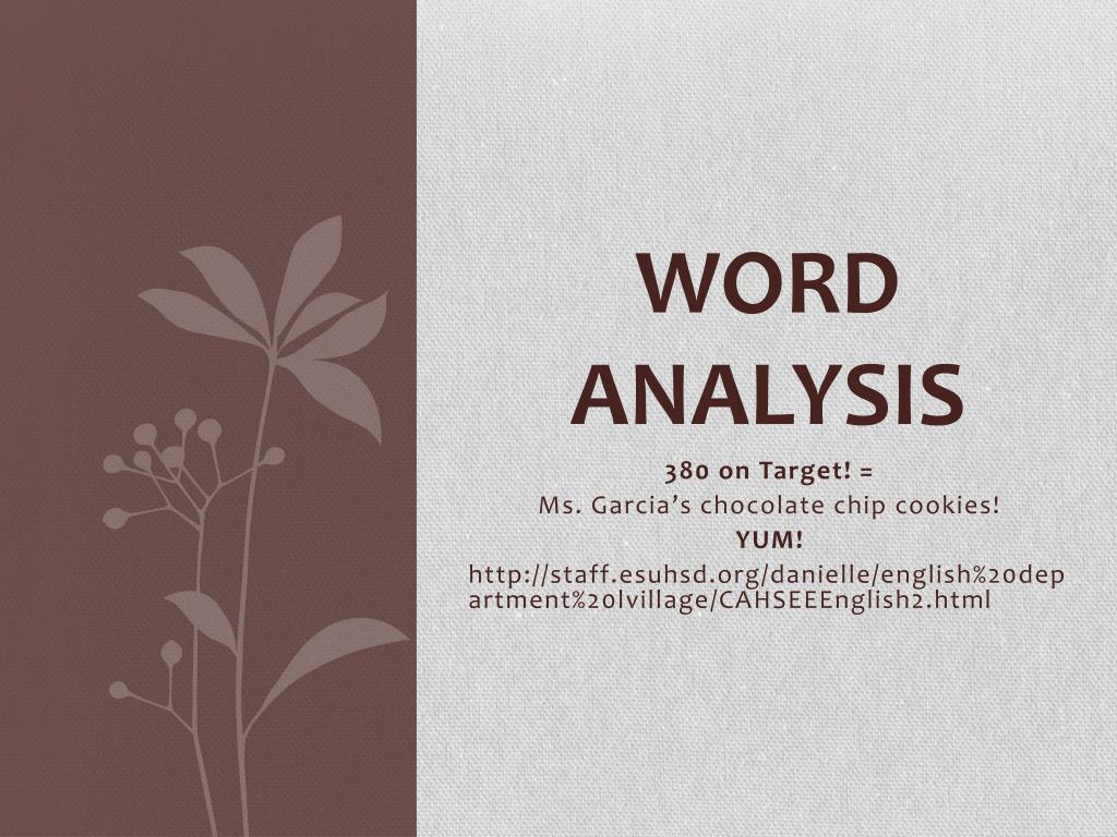 PPT - Word Analysis PowerPoint Presentation, free download - ID:2363838