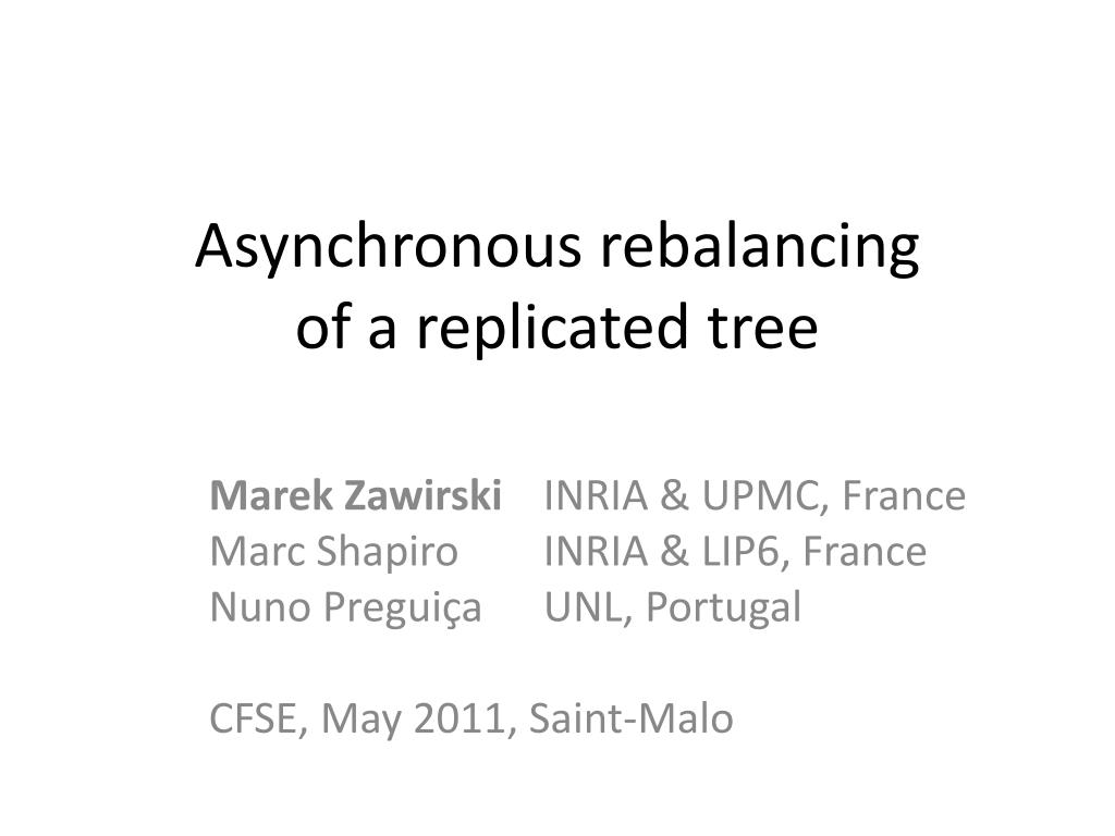 PPT - Asynchronous Rebalancing of a Replicated Tree Using Treedoc ...