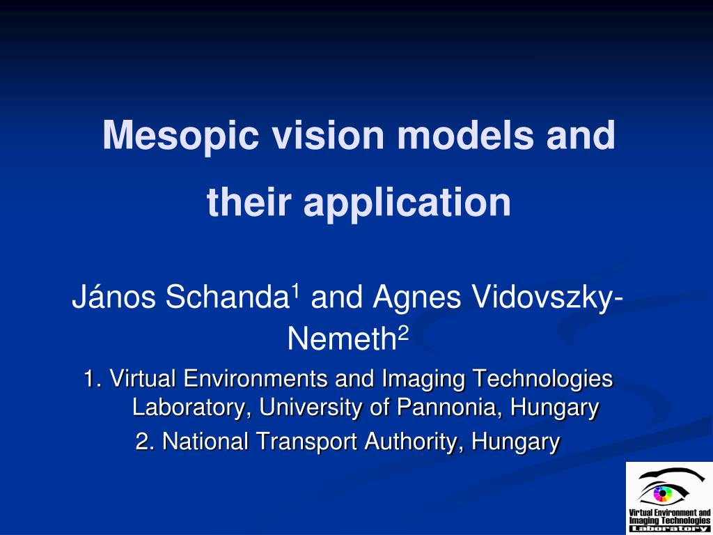 PPT - Mesopic vision models and their application PowerPoint ...