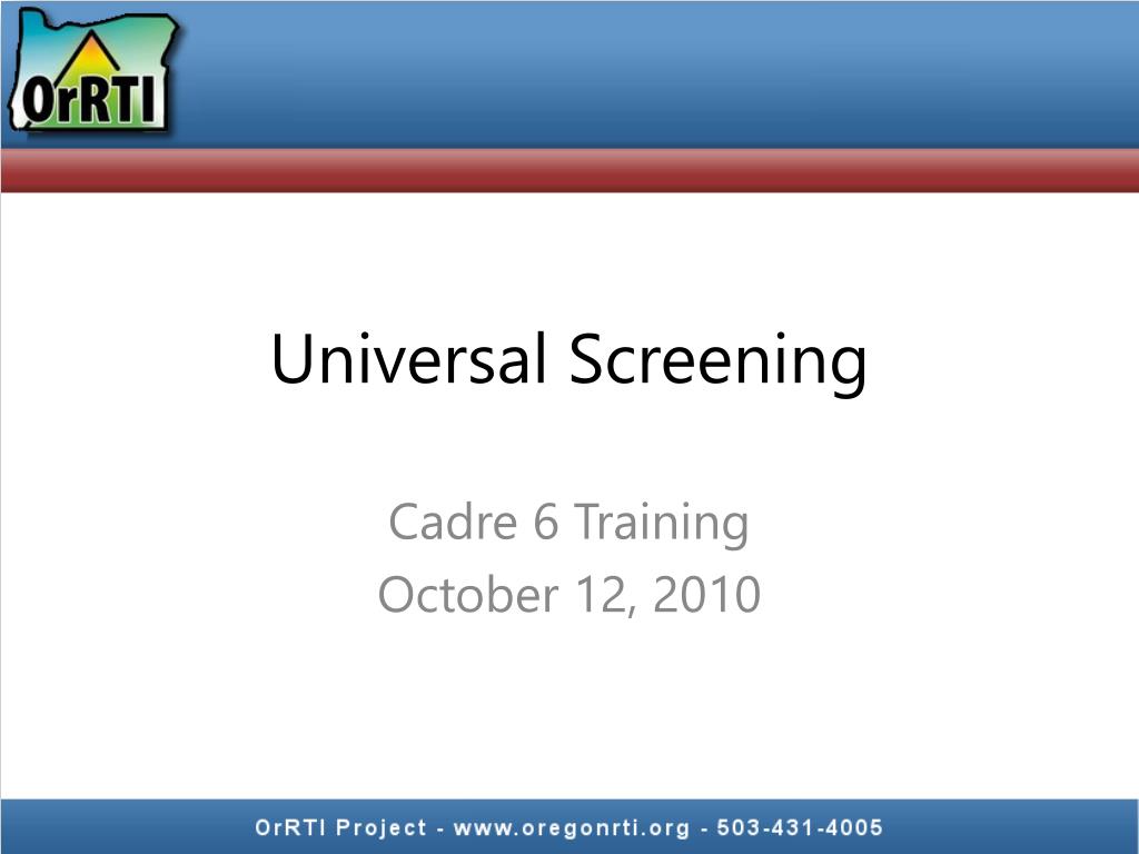 PPT - Universal Screening PowerPoint Presentation, free download - ID ...