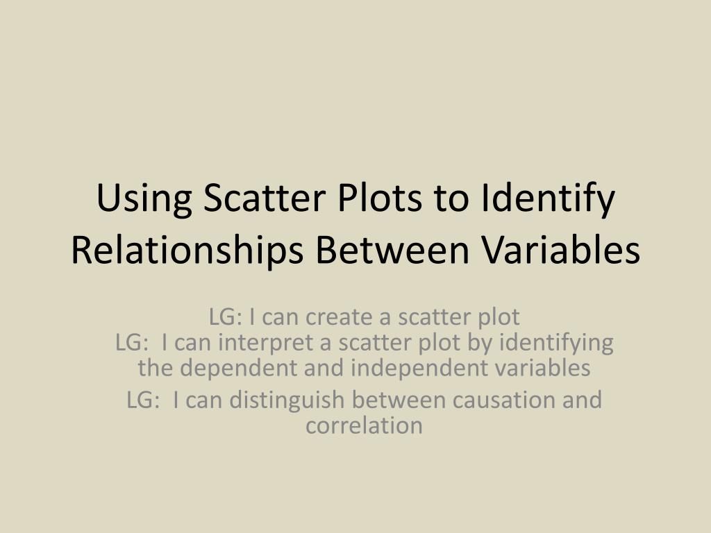 PPT - Using Scatter Plots to Identify Relationships Between Variables PowerPoint Presentation ...