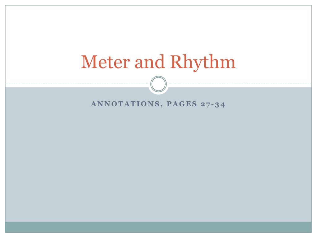 PPT - Understanding Meter and Rhythm in Poetry: A Guide to Scansion ...