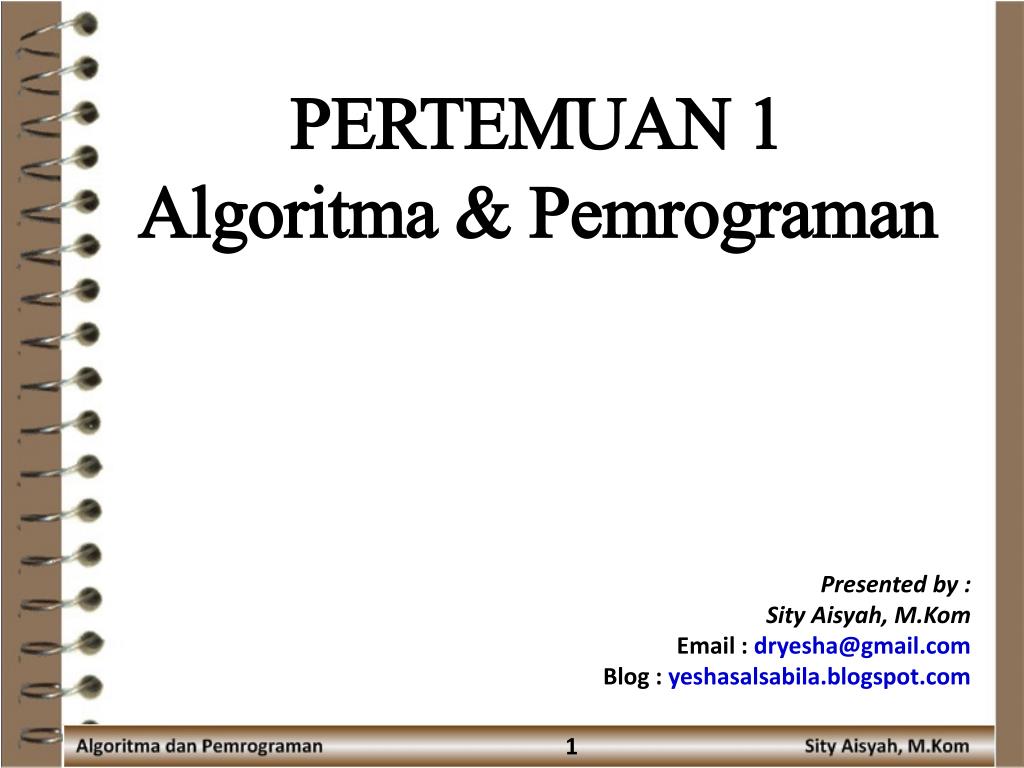PPT - PERTEMUAN 1 Algoritma & Pemrograman PowerPoint Presentation - ID ...