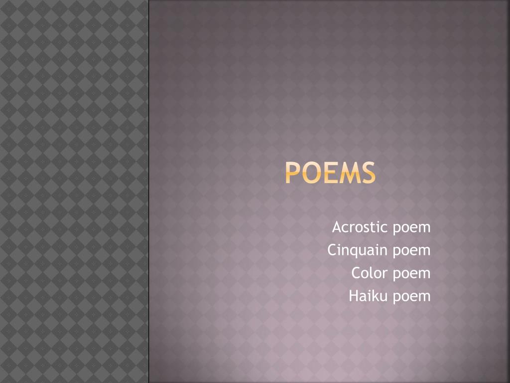 PPT - POEMS PowerPoint Presentation, free download - ID:2381771